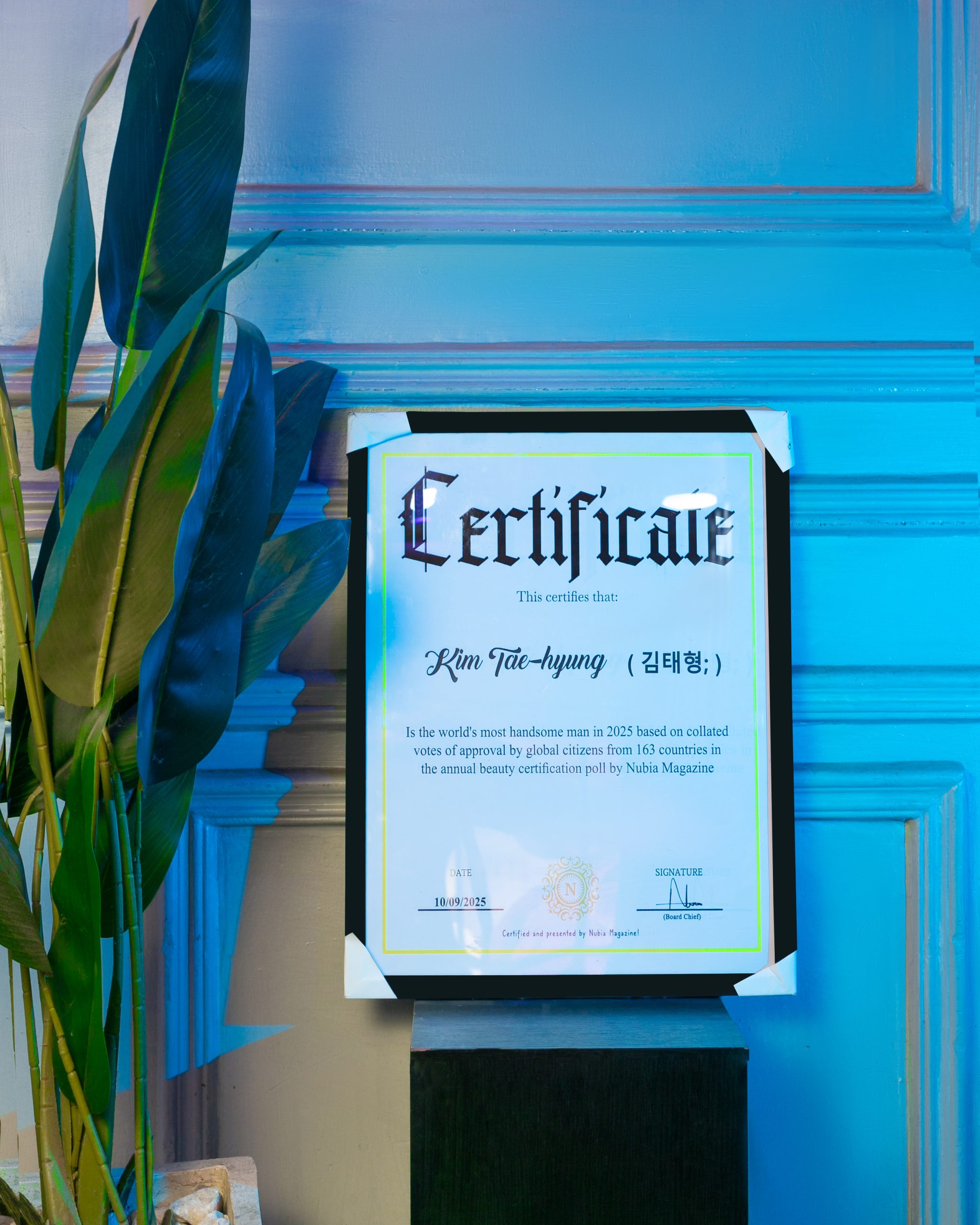 Kim Taehyung Certified the Most Handsome Man in the World 2025 (3rd ...