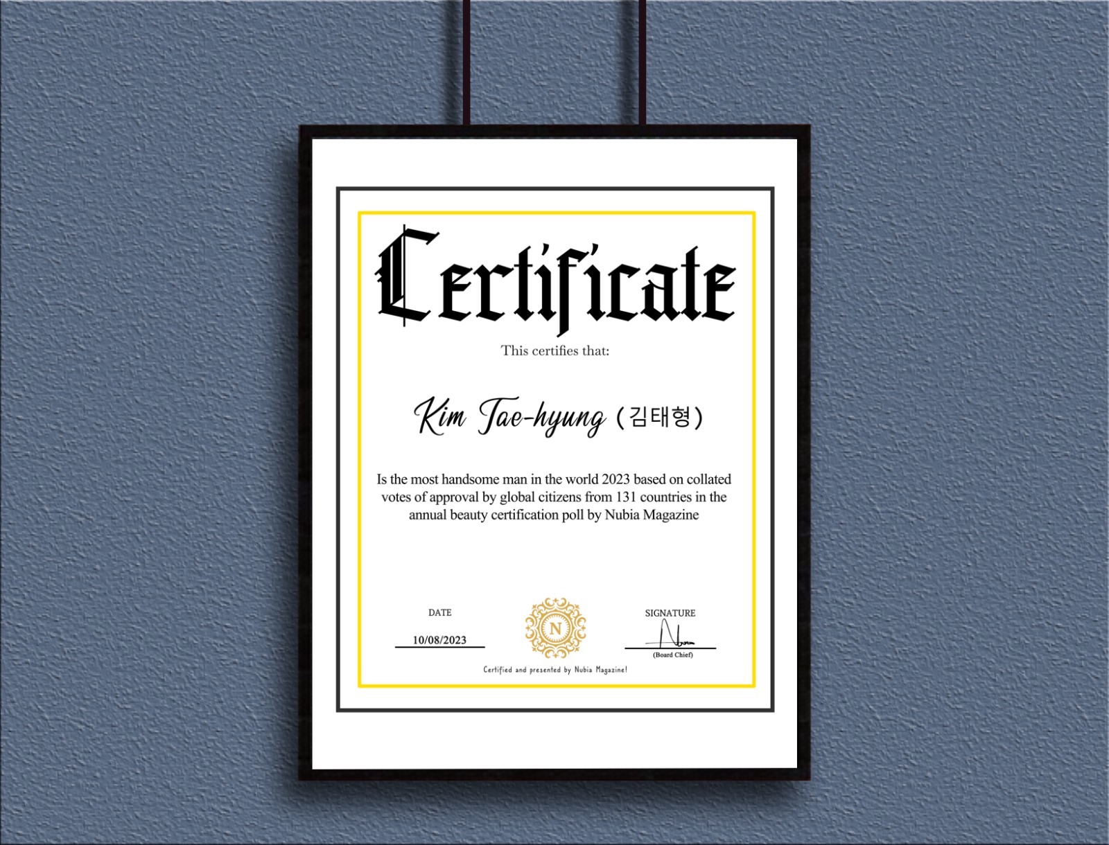 Kim Taehyung Is The Most Handsome Man In The World 2023